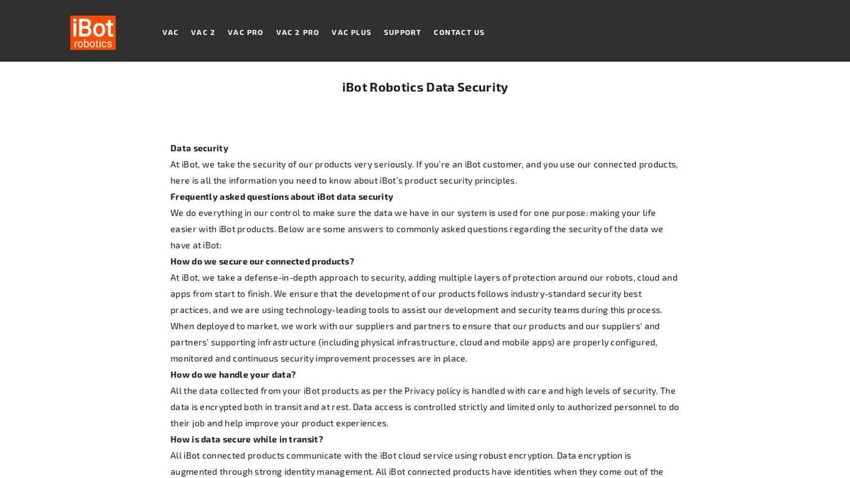 IBOT ROBOTICS| Data Security