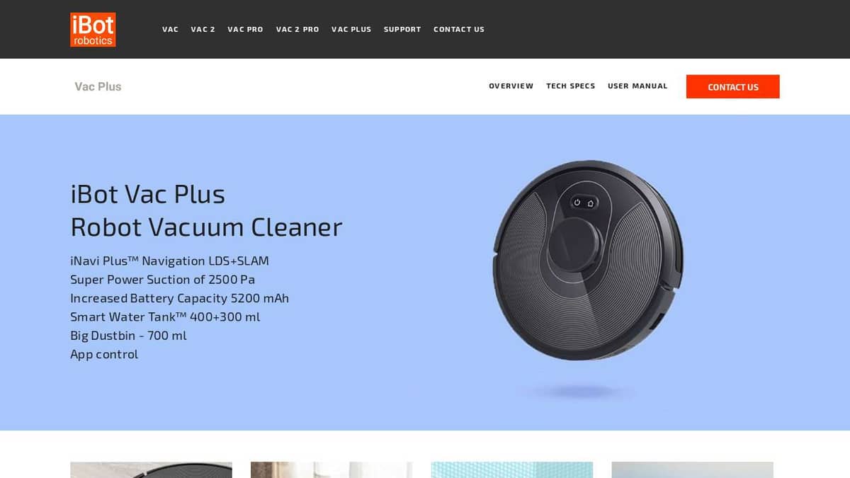 IBOT VAC PLUS| Vacuum Cleaning Robot - IBOT